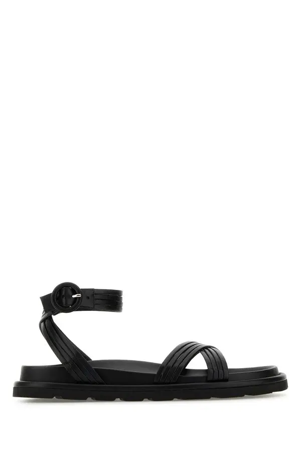 GIANVITO ROSSI Lianne Nappa Leather Sandals - Black