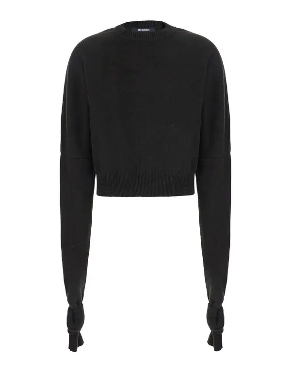 Jacquemus Merino Wool & Cashmere High-collar Sweater With Elegant Draped Detail