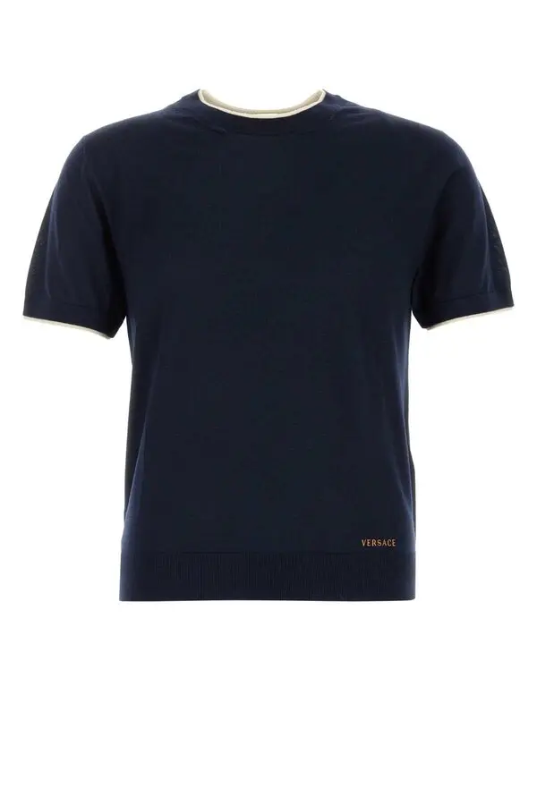 Versace Stretch Wool Crewneck Sweater For