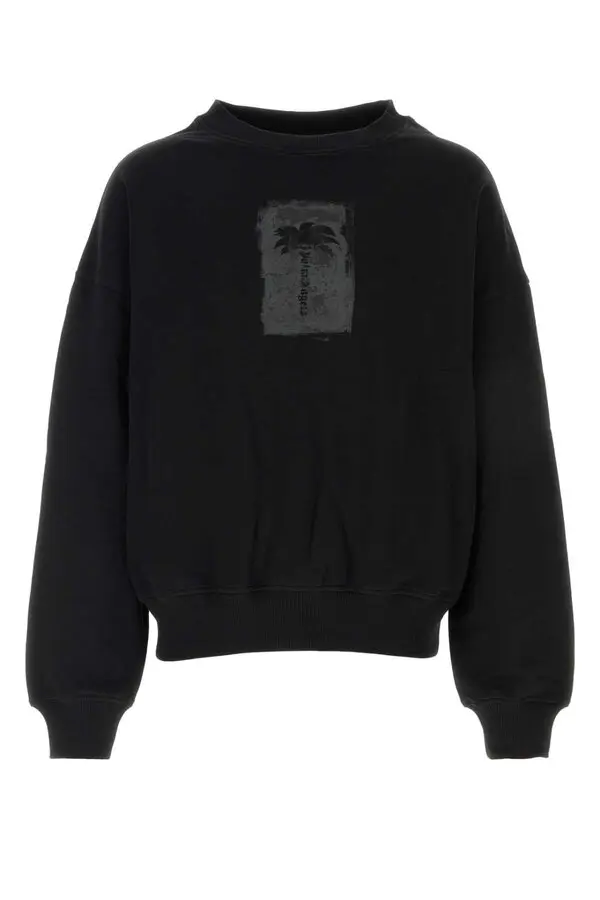 Palm Angels Palm Print Mini Logo Cotton Sweatshirt