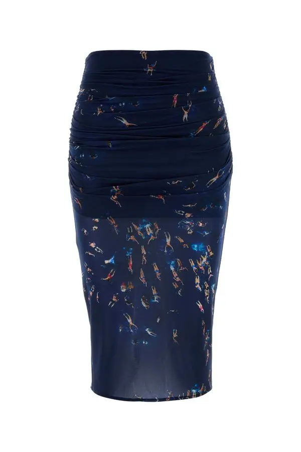 Blumarine Stretch Nylon Mini Skirt