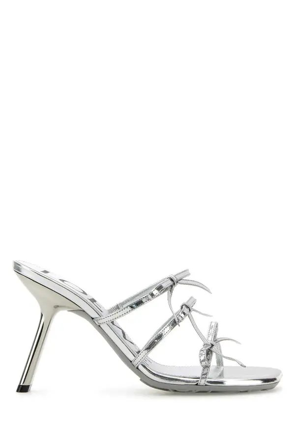 Loewe Petal Mini Flat Sandals - Silver