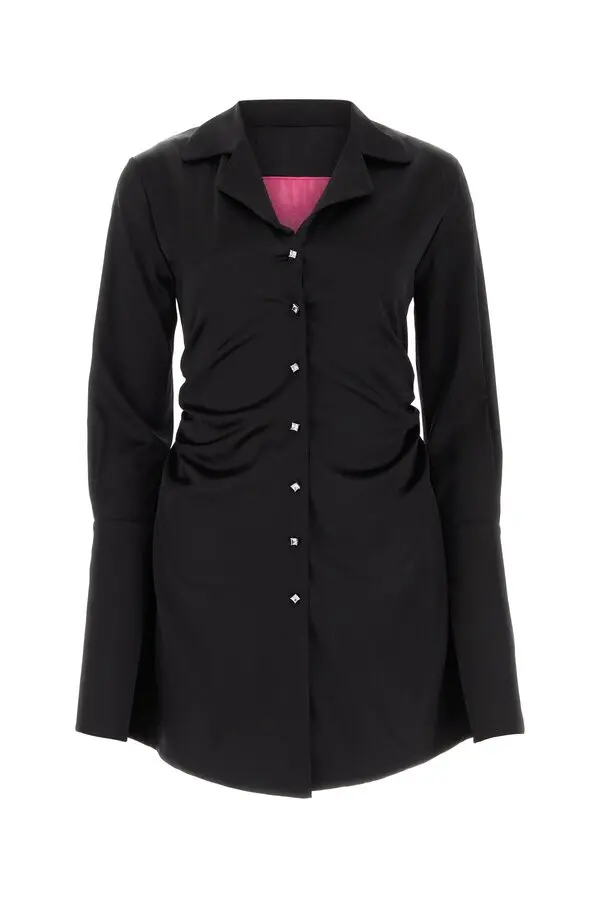 VERGUENZA Ruched Button-front Shirt Dress