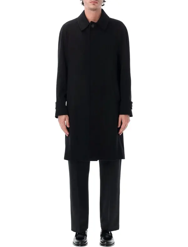 LARDINI Cashmere Single-breasted Overcoat - Nero