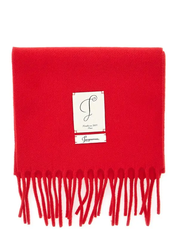 Jacquemus The Horsebit Scarf In Virgin Wool - Red