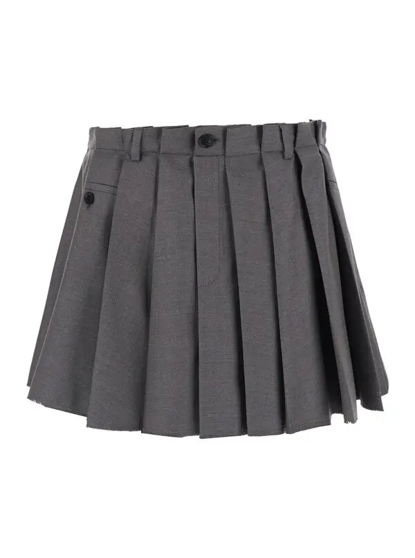 Acne Studios Tech Fabric High-waist Mini Skirt With Side Zip