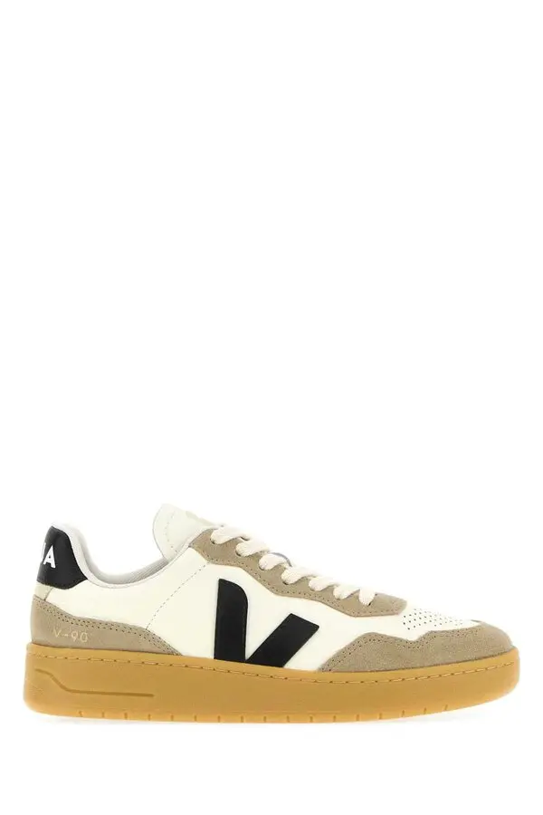 VEJA V-90 Leather And Suede Sneakers - Multicoloured