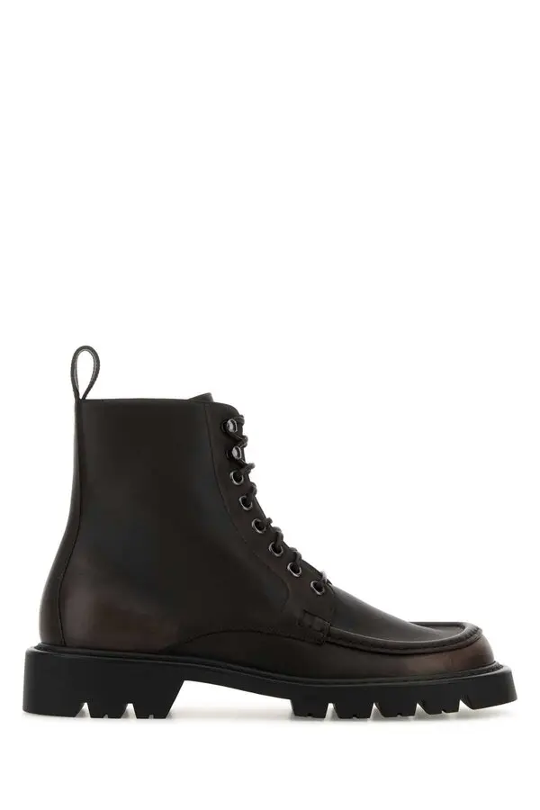 Loewe Sierra Ankle Boots In Dark Leather