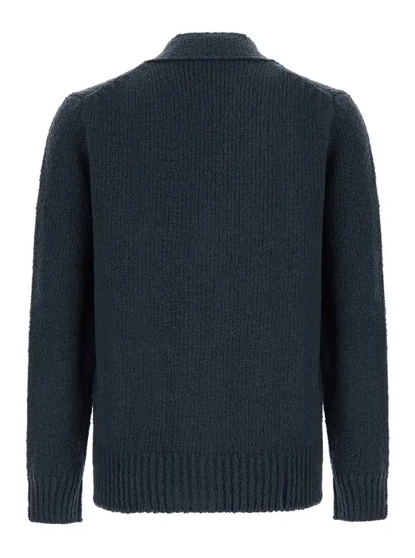 KANGRA Wool Blend Cardigan With Button Front, Classic Collar And Long Sleeves