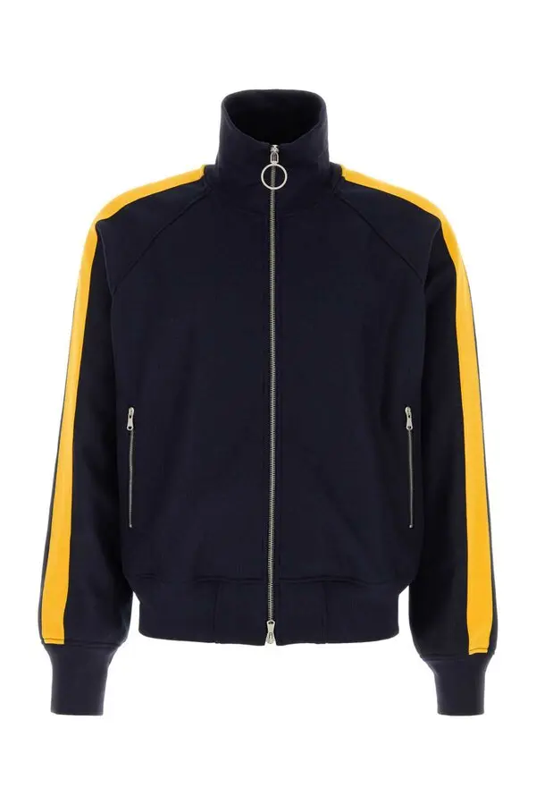 1989 STUDIO Dark Wool Blend Sweatshirt With Brushed Comfort - Blue