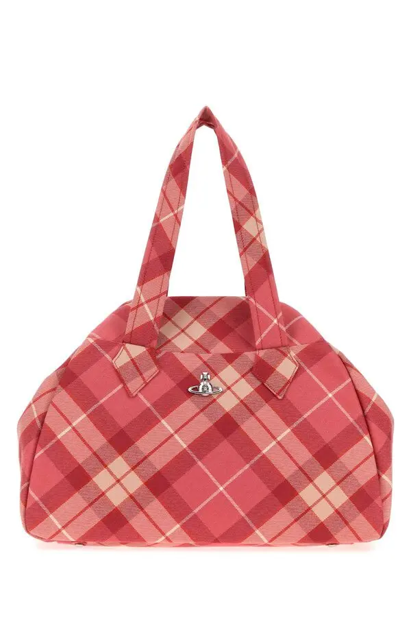 VIVIENNE WESTWOOD Embroidered Archive Shopping Handbag - Checked