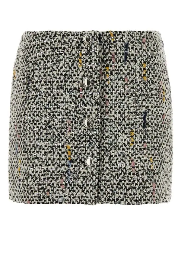 Alessandra Rich Multicolor Tweed Mini Skirt - Multicoloured