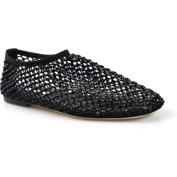 ZIGI Cray Rhinestone Mesh Flat - Black