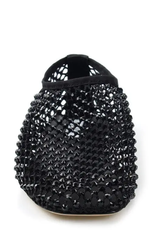 ZIGI Cray Rhinestone Mesh Flat - Black