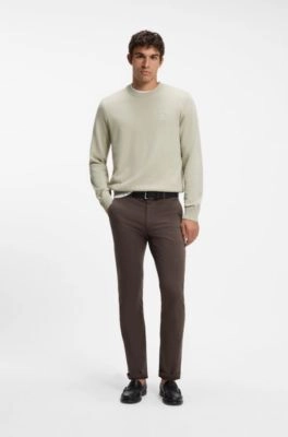 BOSS Cotton-blend Sweater With Logo Patch