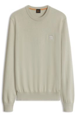 BOSS Cotton-blend Sweater With Logo Patch