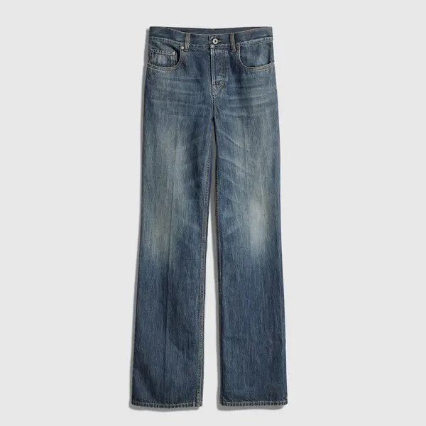 Gucci Cotton Denim Pants With Embroidery