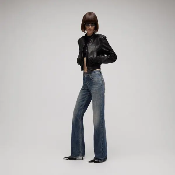Gucci Cotton Denim Pants With Embroidery