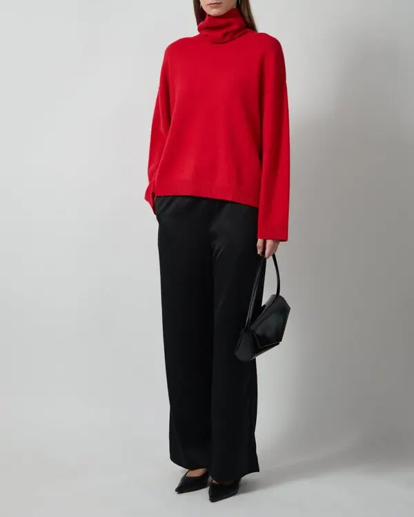 Soft Goat Sweater Folded Turtleneck Cashmere