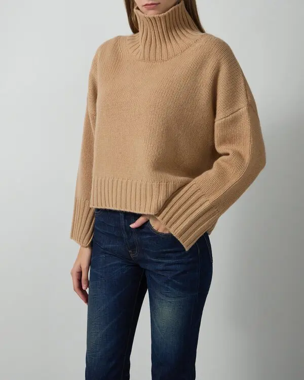 Soft Goat Sweater Girlfriend Turtleneck Cashmere