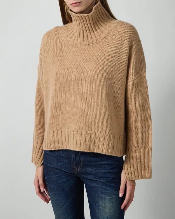 Soft Goat Sweater Girlfriend Turtleneck Cashmere