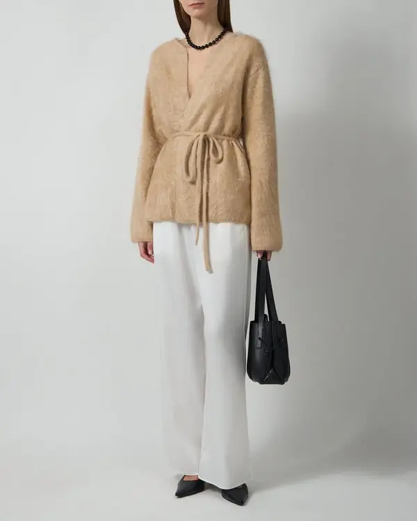 Soft Goat Cardigan Brushed Cashmere - Camel
