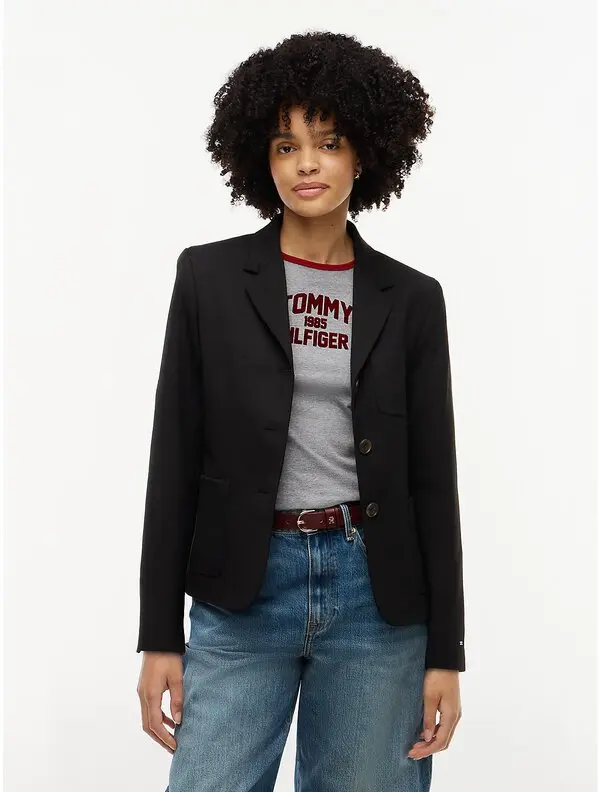 Tommy Hilfiger Stretch Wool-blend Blazer - Black