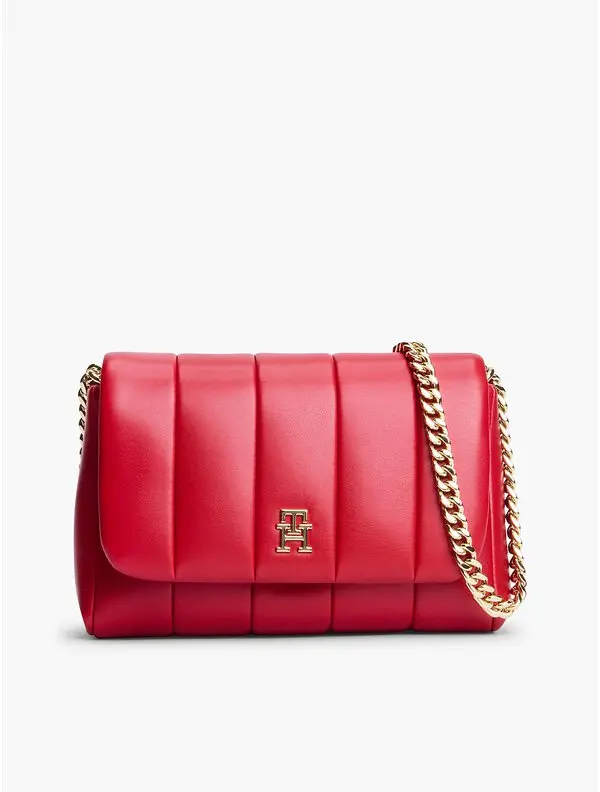 Tommy Hilfiger Monogram Quilted Flap Crossbody Bag