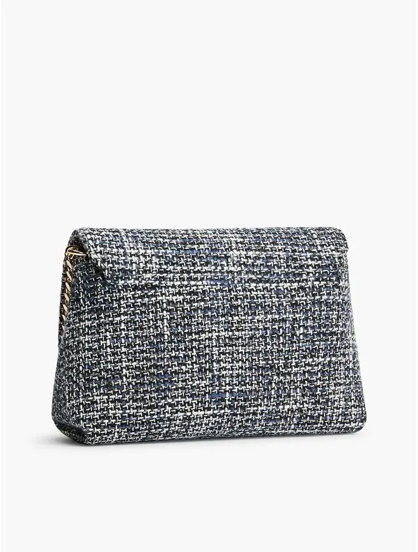 Tommy Hilfiger Monogram Tweed Flap Crossbody Bag