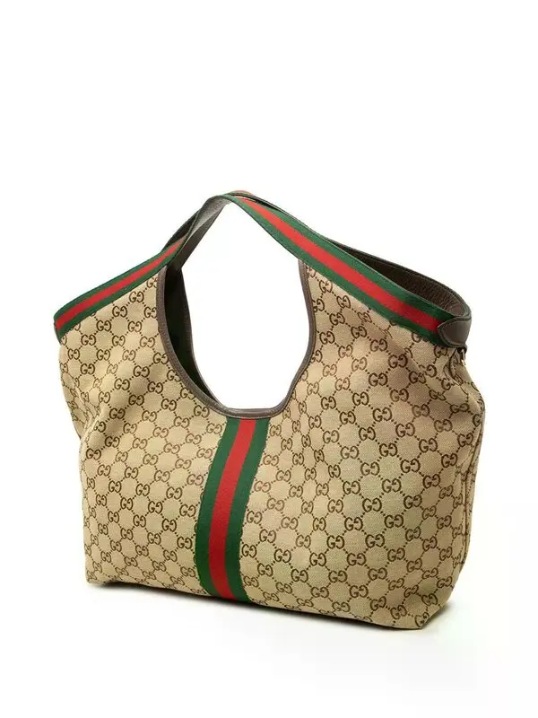Gucci 2016-2026 Large Gg Canvas Web Giglio Tote Bag