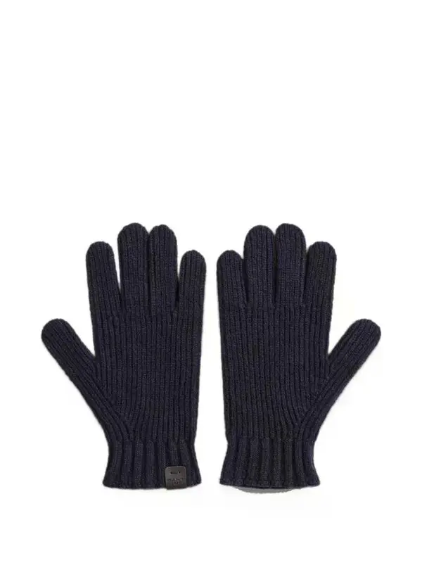 Gant Ribbed Lambswool Gloves - Blue
