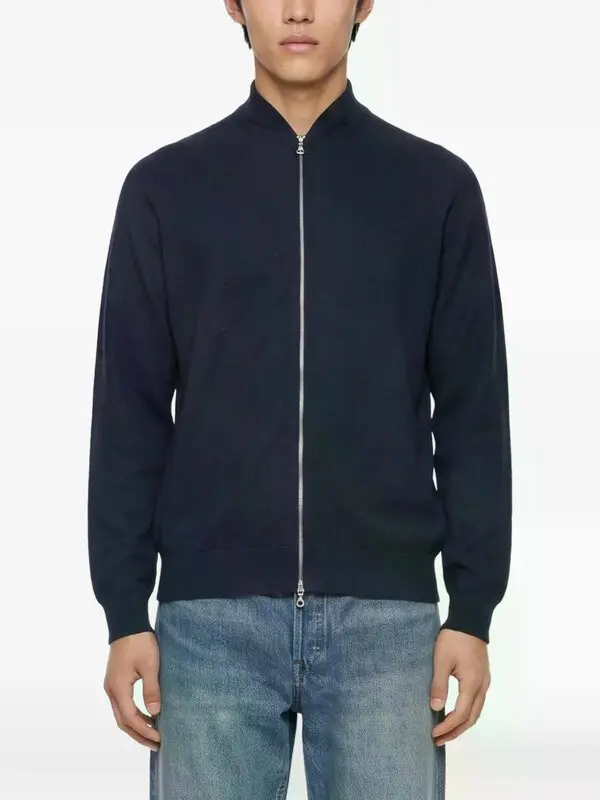 John Smedley 16silgular Zip-up Waffle-knit Cardigan