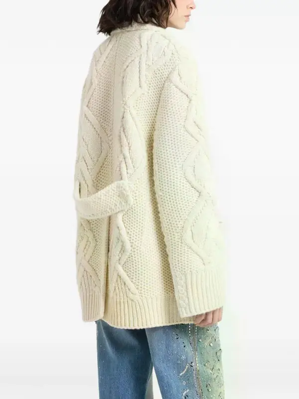 Ermanno Scervino Cable-knit Double-breasted Cardigan Coat