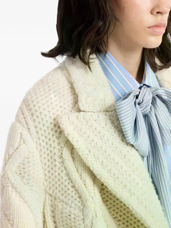 Ermanno Scervino Cable-knit Double-breasted Cardigan Coat