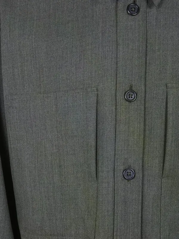 LANEUS Patch-pocket Wool Shirt