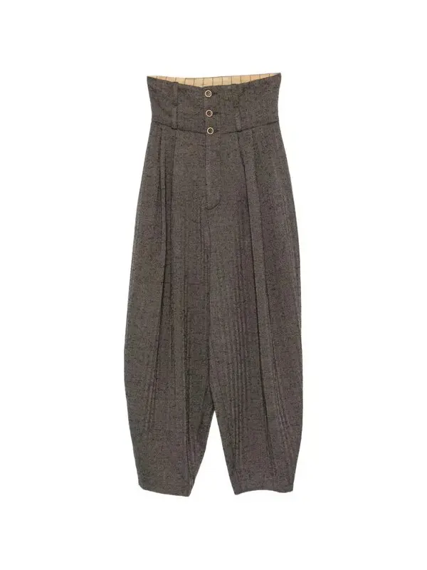 UMA WANG High-waisted Pleated Trousers - Grey