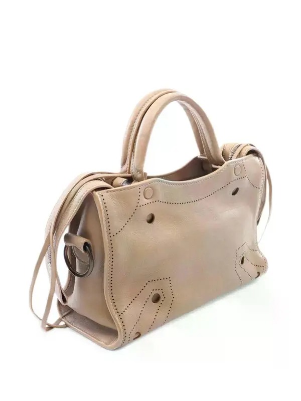 Balenciaga 2010s Mini Blackout City Tote Bag - Neutrals