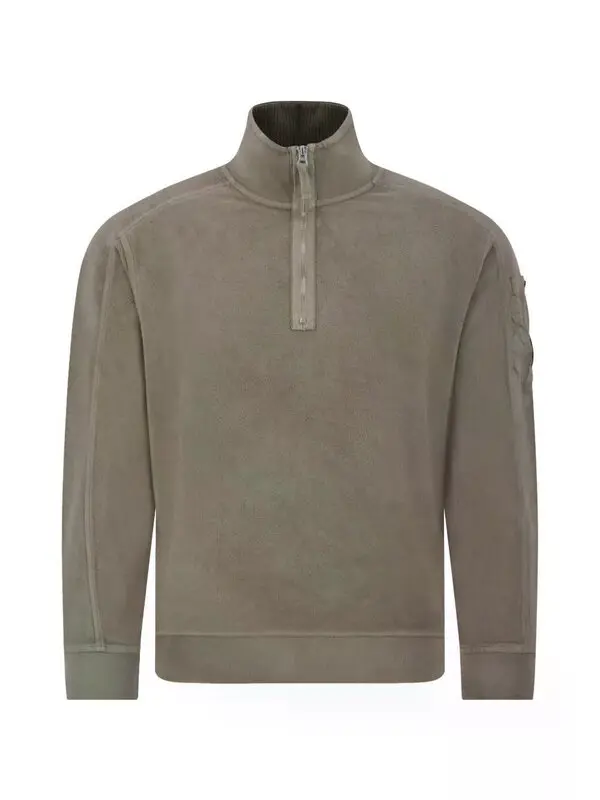 C.P. COMPANY Brushed Emerized Diagonal-fleece Half-zip Lens Sweatshirt
