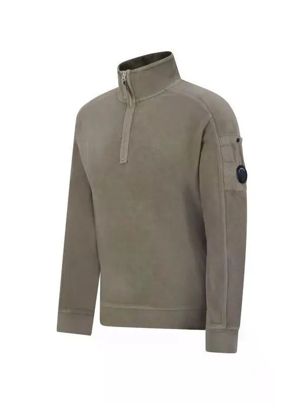 C.P. COMPANY Brushed Emerized Diagonal-fleece Half-zip Lens Sweatshirt