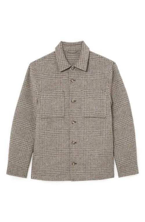 REISS Gano Wool Blend Check Shirt Jacket