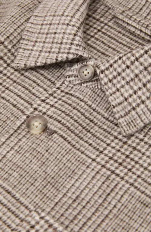 REISS Gano Wool Blend Check Shirt Jacket