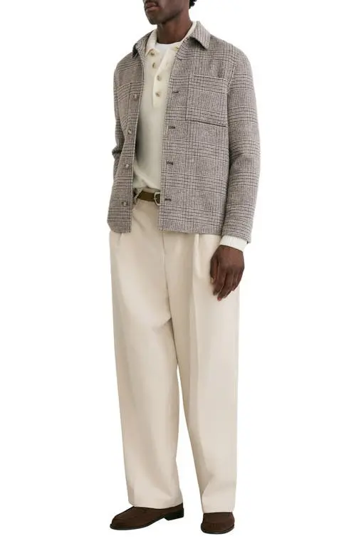 REISS Gano Wool Blend Check Shirt Jacket