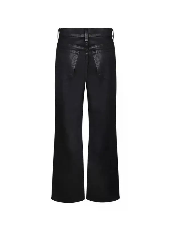 7 For All Mankind Coated Wide-leg Jeans - Black