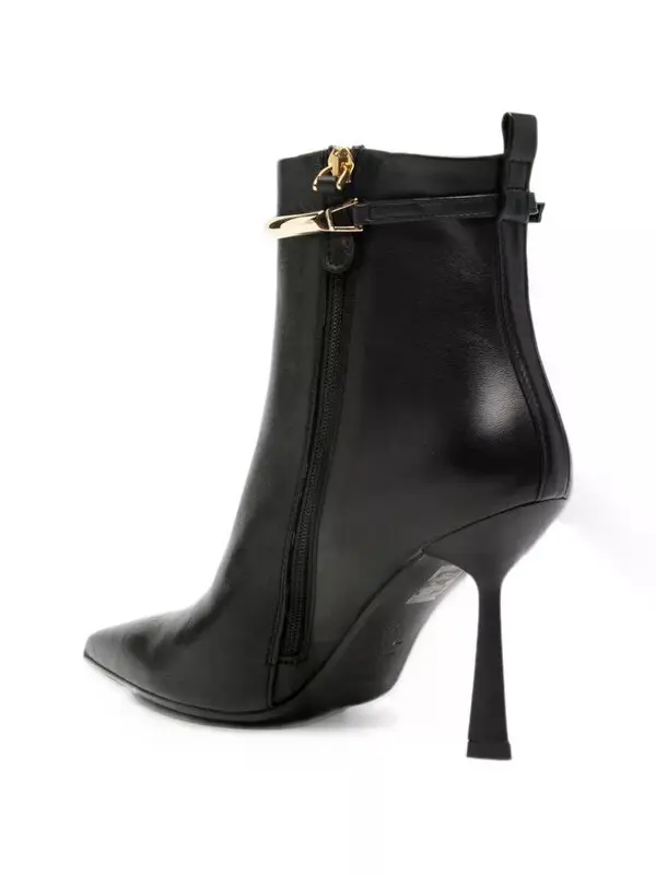 CHANTAL Buckle-detail Pointed-toe Ankle Boots