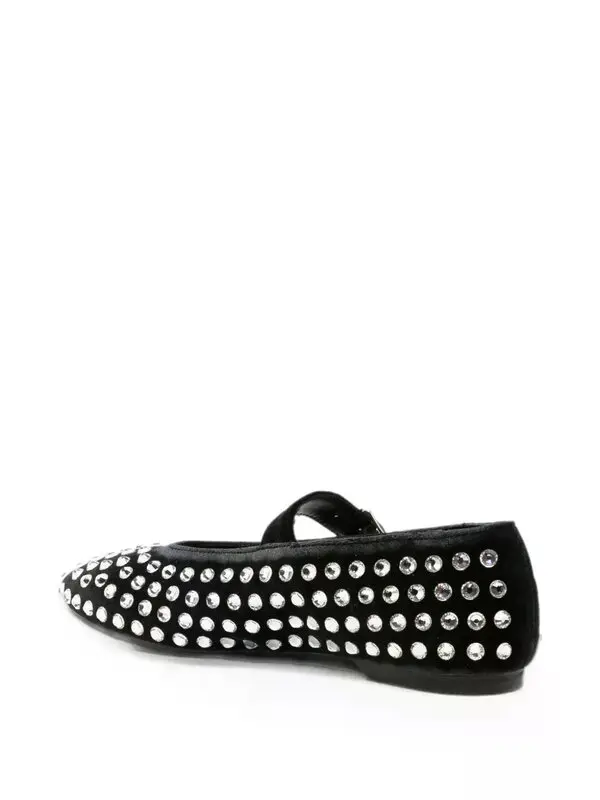 GISEL B Gold Crystal-embellished Ballet Flats