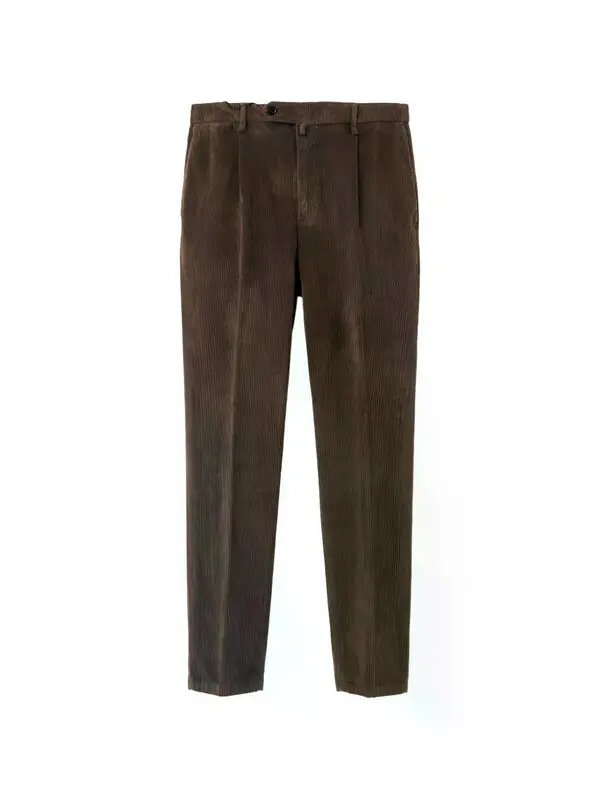 BRIGLIA 1949 Corduroy Pleated Trousers - Brown