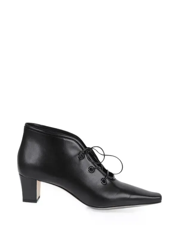 Manolo Blahnik Fuxa Lace-up Leather Ankle Boots - Black