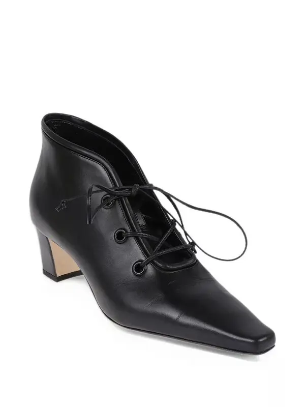 Manolo Blahnik Fuxa Lace-up Leather Ankle Boots