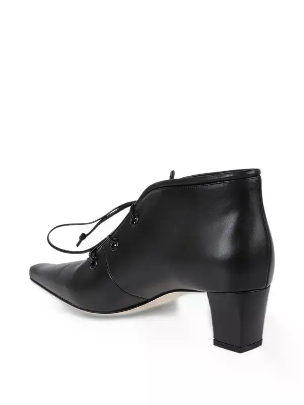 Manolo Blahnik Fuxa Lace-up Leather Ankle Boots