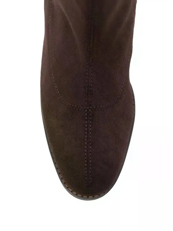 ALMA EN PENA Metallic-trim Block-heel Ankle Boots - Brown